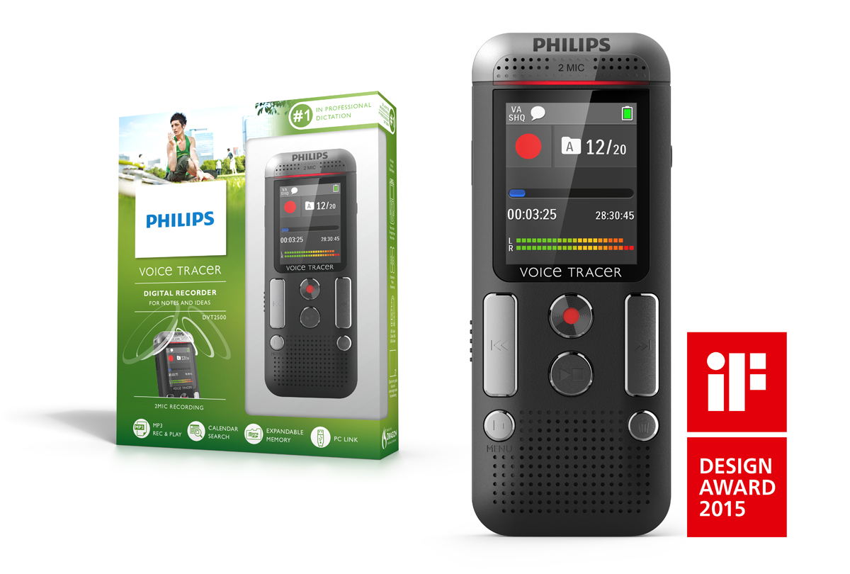 Philips Voice Tracer 2500 Dictation Recorder Wins Prestigious iF Design Award | audioXpress
