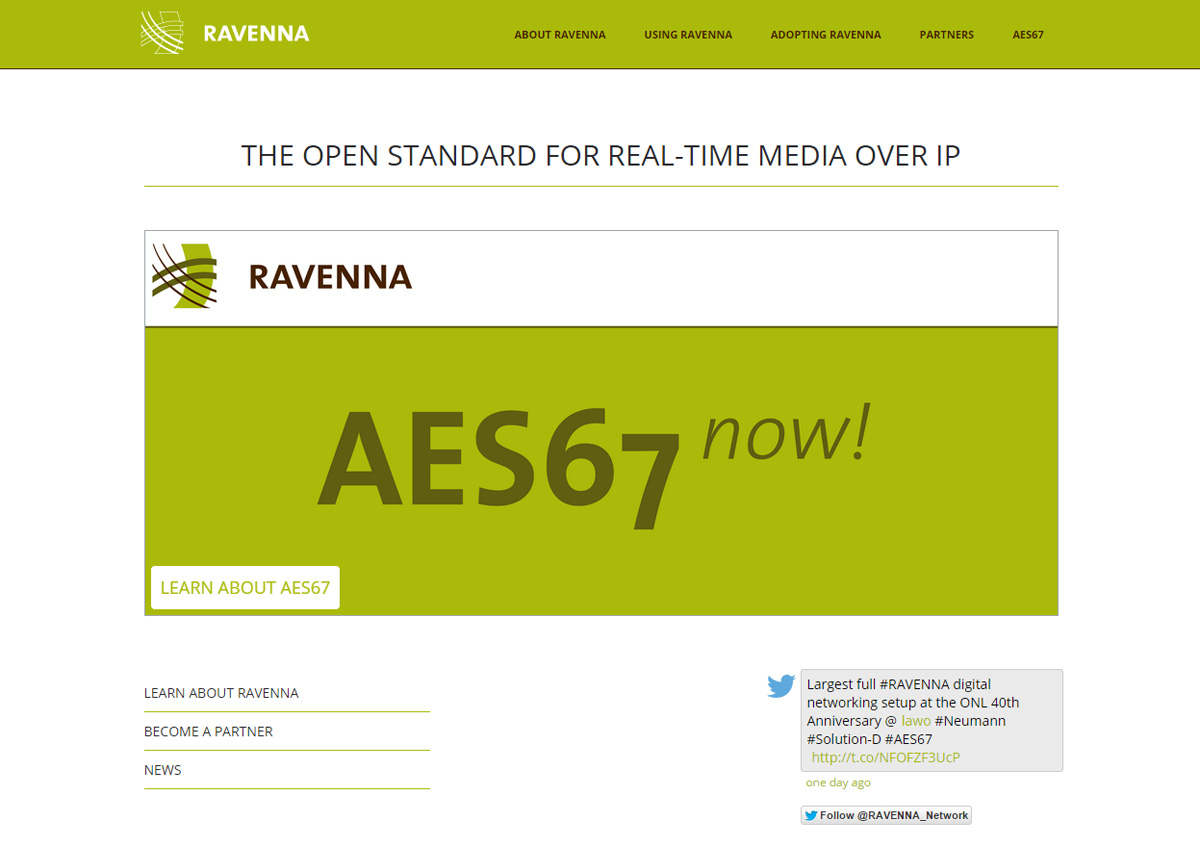 New Website Dedicated to Ravenna and AES67 Audio-over-IP Technology ...