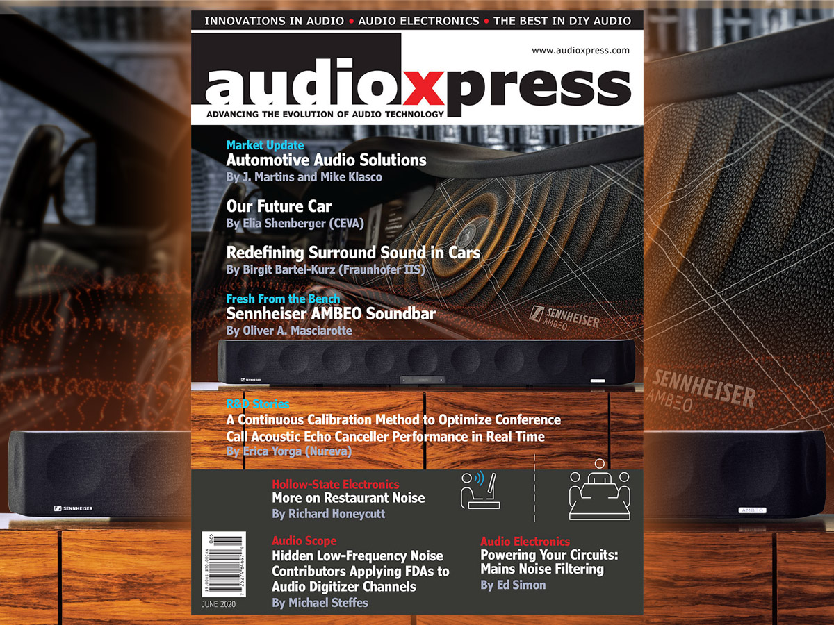 Automotive Audio and Cutting-Edge Audio Technologies in audioXpress June 2020 | audioXpress