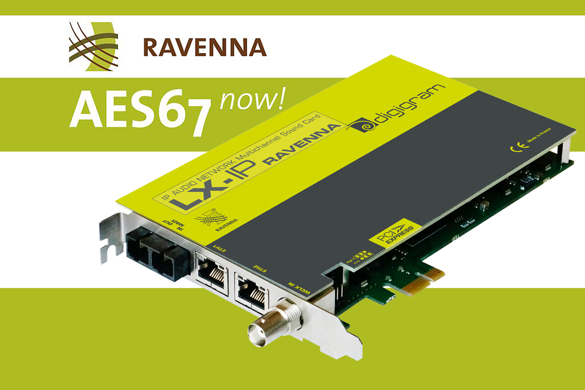 Digigram RAVENNA AES67 PCIe Sound Card Now Shipping | audioXpress