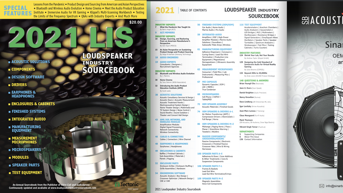 Loudspeaker Industry Sourcebook 2021 Now Available Online! | audioXpress