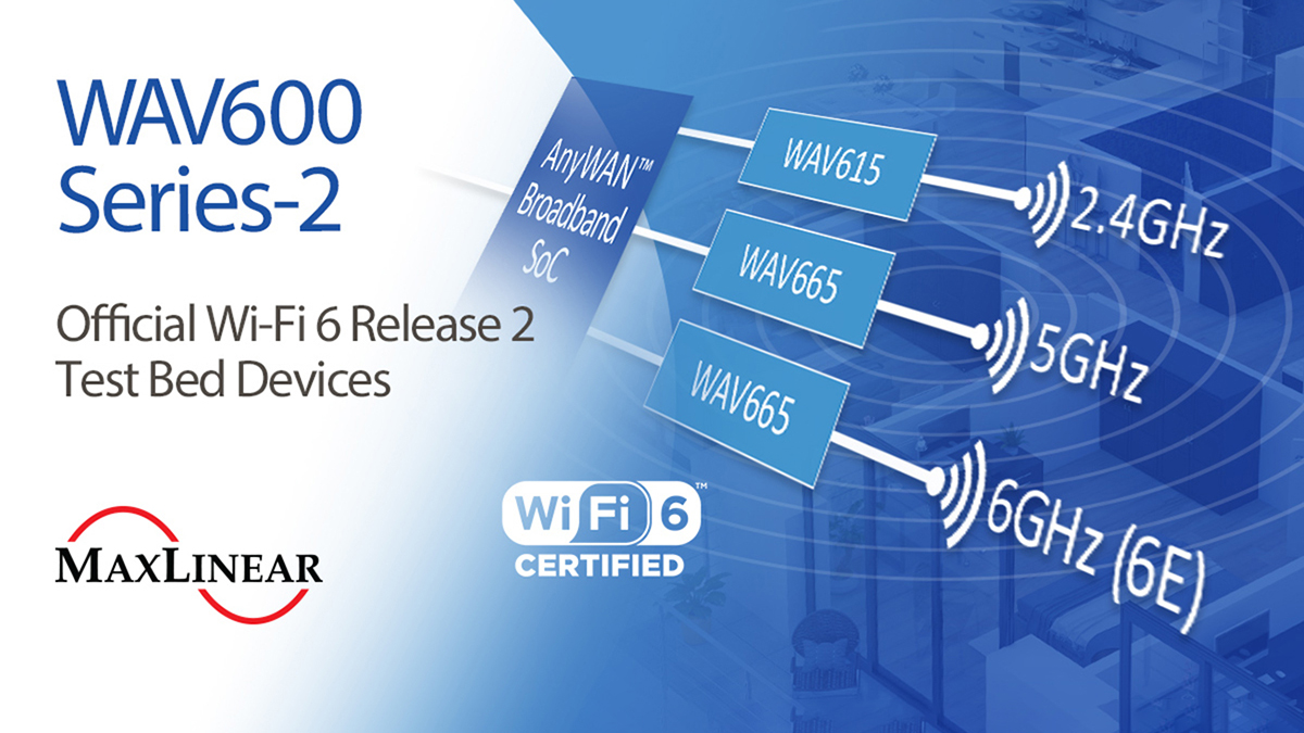 MaxLinear WAV600 Series-2 Chipset Selected for Wi-Fi Alliance Wi-Fi 6 ...