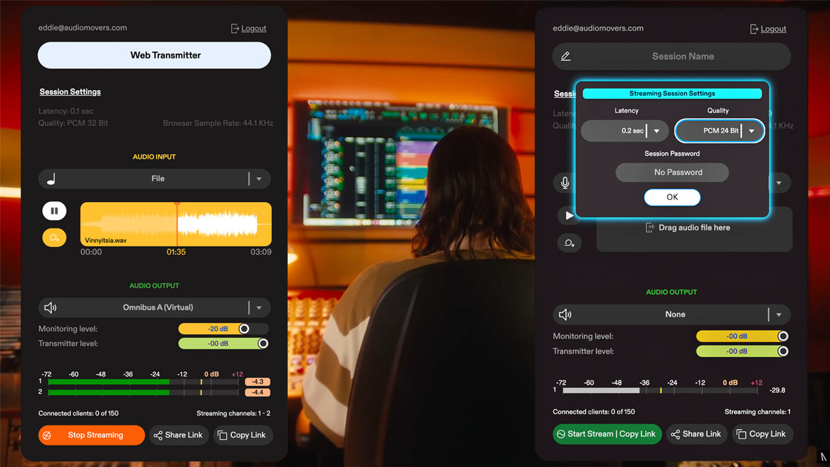 Audiomovers Web Transmitter Allows Sharing Audio in Real Time From a ...