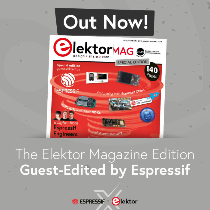 Available Now: Elektor Mag, Guest-Edited by Espressif | Elektor Magazine