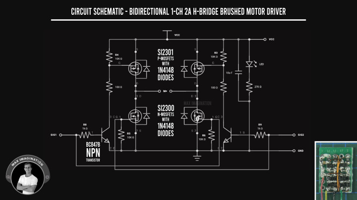 Guide to making TINY Brushed Motor Drivers with MOSFETs for RC Projects ...