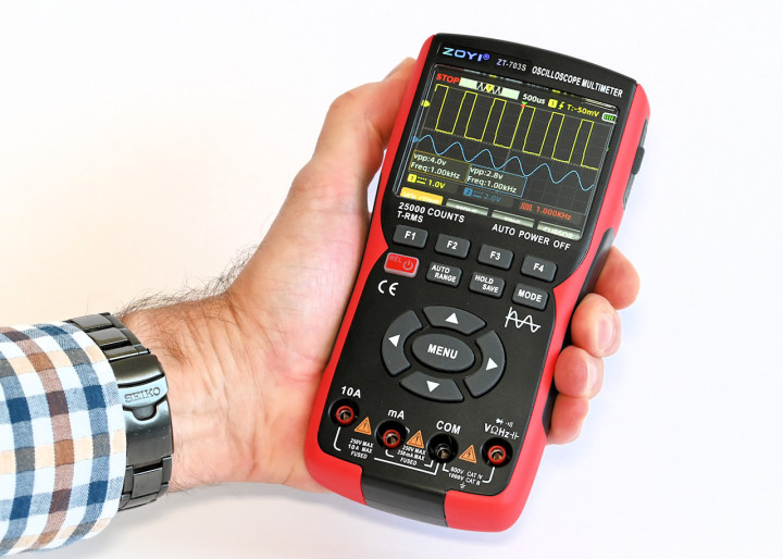 Zoyi ZT-703S Oscilloscope, Multimeter and Function Generator (Review) | Elektor Magazine