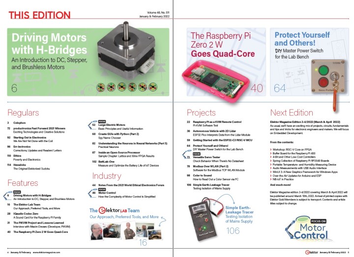Elektor January/February 2022: Motor Control and Much More | Elektor ...