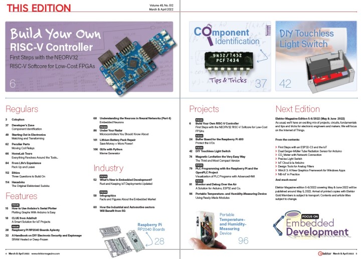 Elektor March/April 2022: Embedded Development and More | Elektor Magazine