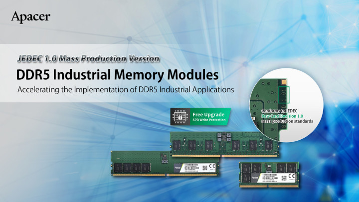 Apacer Launches JEDEC 1.0 Mass Production Version of DDR5 Industrial ...