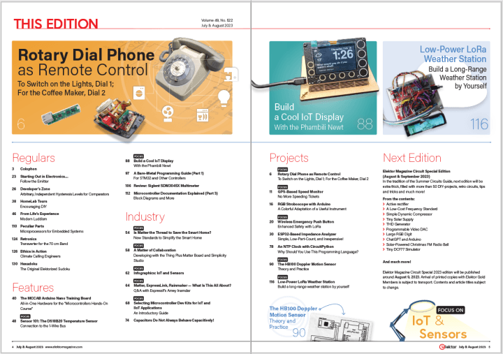 IoT and Sensors: Elektor July/August 2023 | Elektor Magazine
