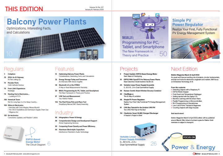 Elektor January/February 2024: Power & Energy Projects and Articles ...