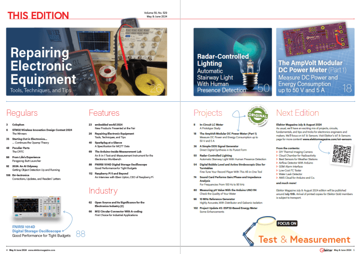 Test and Measurement: Check Out ElektorMag May/June 2024 | Elektor Magazine