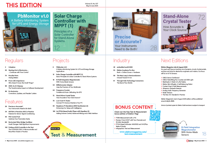 Elektor May/June 2025: Test and Measurement | Elektor Magazine
