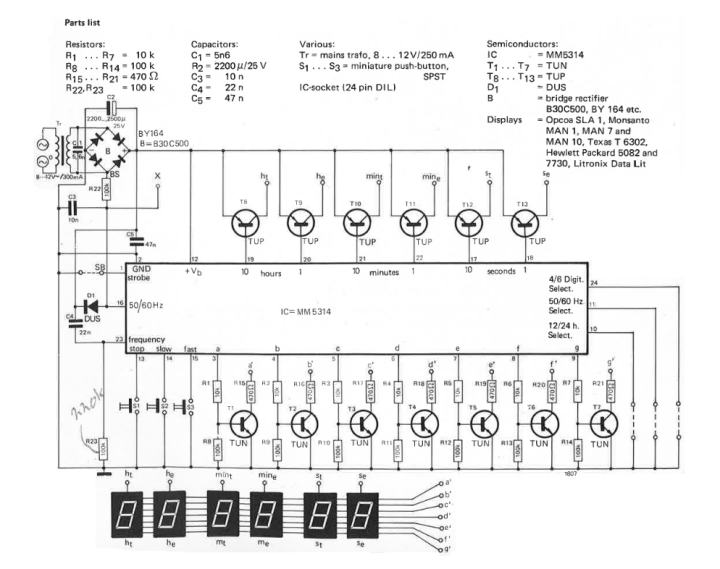 Circuit: The MOS Clock 5314 | Elektor Magazine