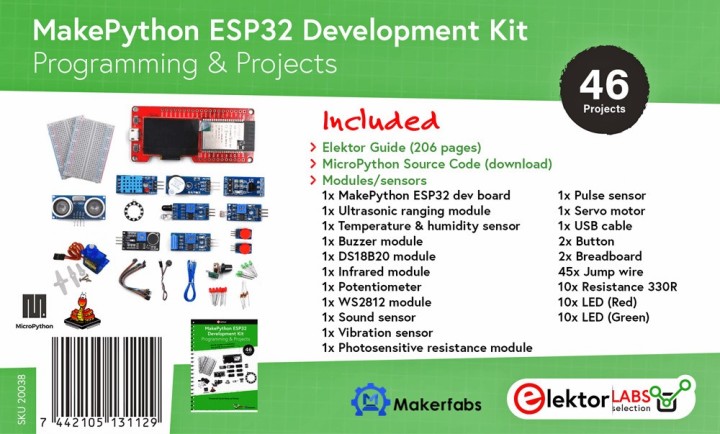 MakePython ESP32 Development Kit - Everything in a box | Elektor Magazine