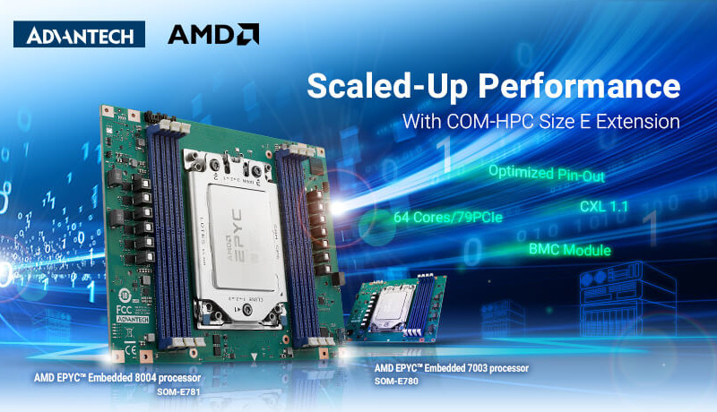 Advantech lance le module COM-HPC SOM-E781 avec processeur AMD EPYC Embedded | Elektor Magazine