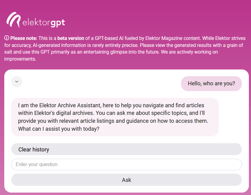 Elektor GPT: Your AI-Powered Archive Assistant | Elektor Magazine
