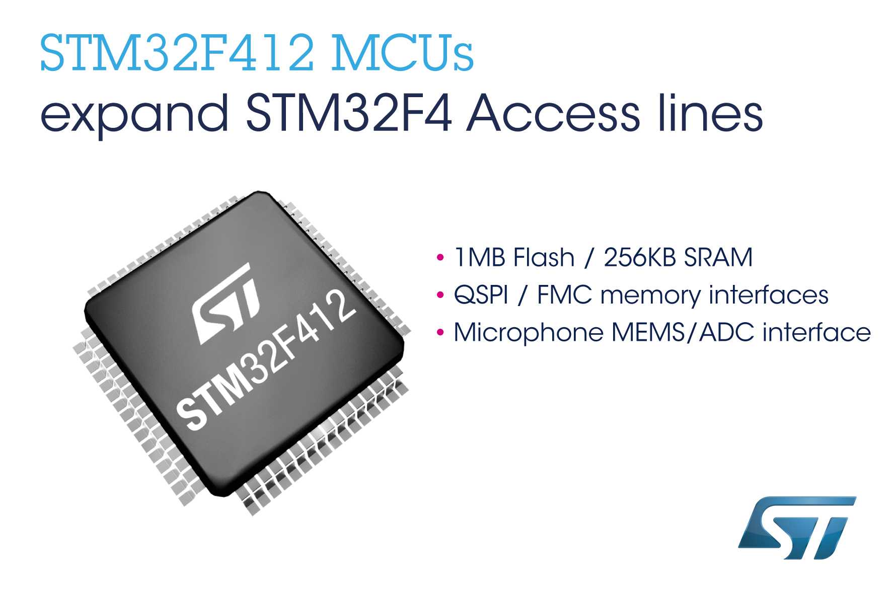 STMicroelectronics Enhances Access Lines of STM32F4 High-Performance Microcontroller Series ...