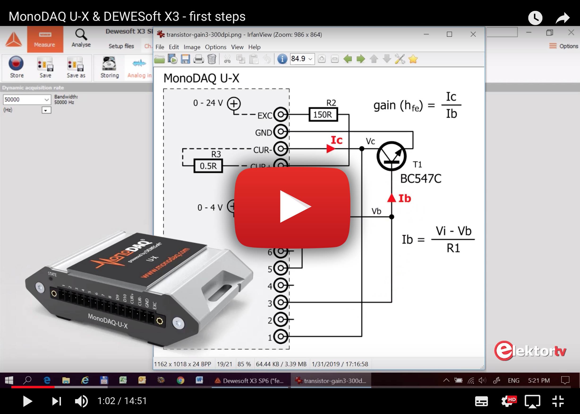 MonoDAQ-U-X: Measuring (via a USB port) with DEWESoft | Elektor Magazine
