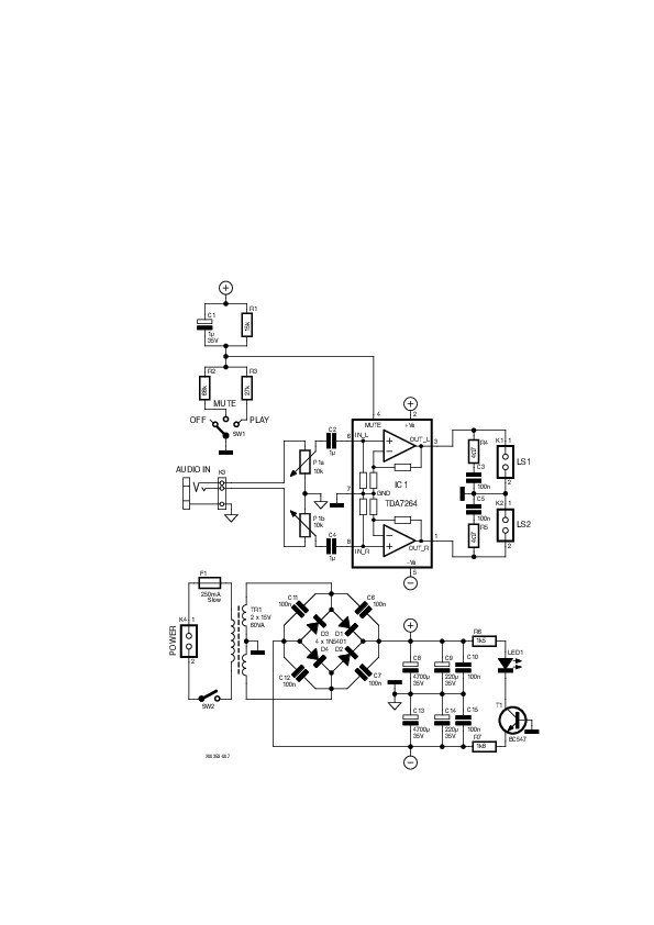 Ultra-Simple Stereo Amplifier With STMicroelectronics's TDA7264 | Elektor Magazine