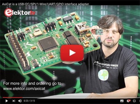 AXICAT: Multipurpose USB-I2C/SPI/1-Wire/UART/GPIO adapter | Elektor Magazine