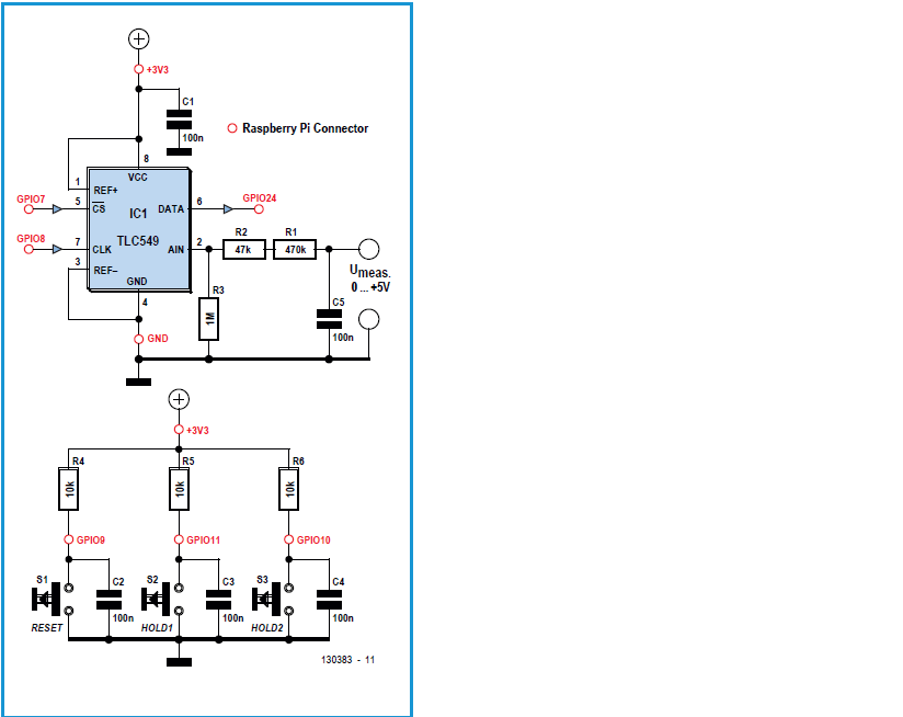 Post project 26: Raspberry-Pi-voltmeter | Elektor Magazine