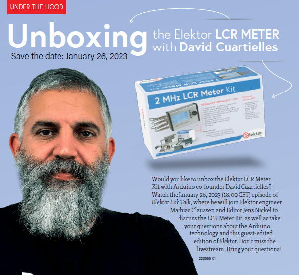 Elektor Lab Talk: David Cuartielles, the Elektor LCR Meter, and More ...