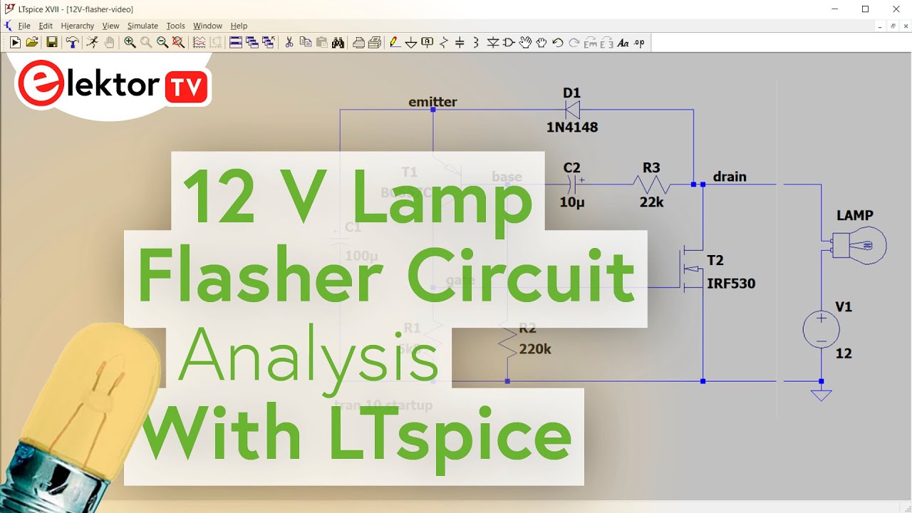 Circuit Analysis with LTSpice: 12-V Lamp Flasher | Elektor Magazine