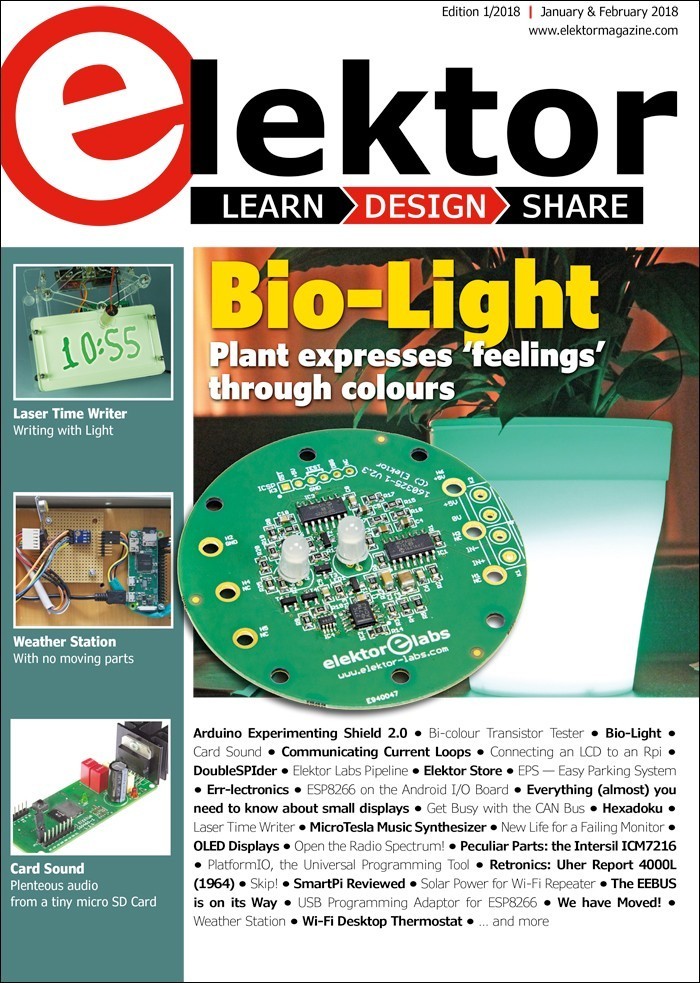Elektor Magazine edition 1/2018 released | Elektor Magazine