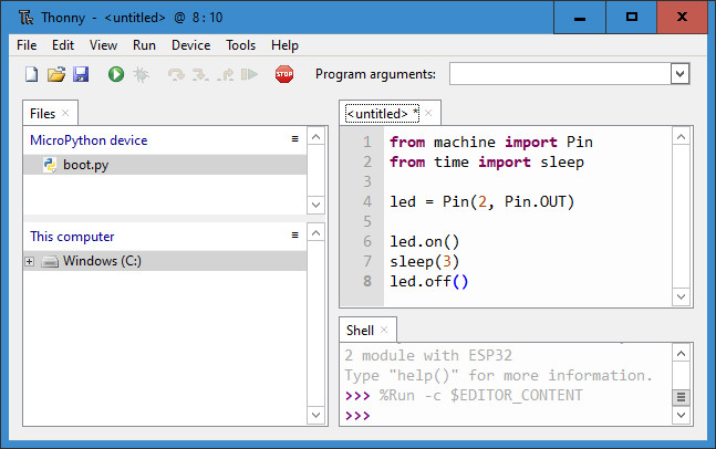 MicroPython für den ESP32 und Co. - Teil 1: Installation und erste ...