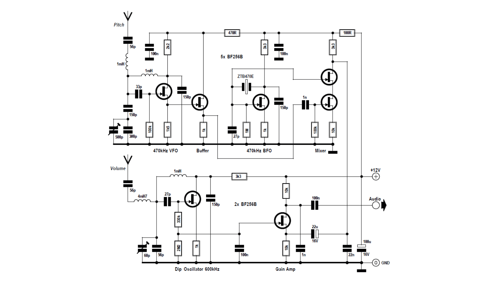 Circuit de thérémine : Une conception sans tube à vide, à construire ...